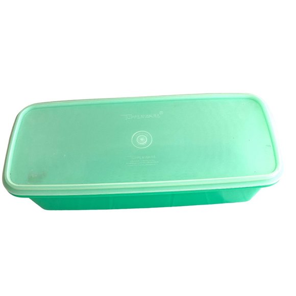 Tupperware | Dining | Vintage Long Square Tupperware Green Container ...